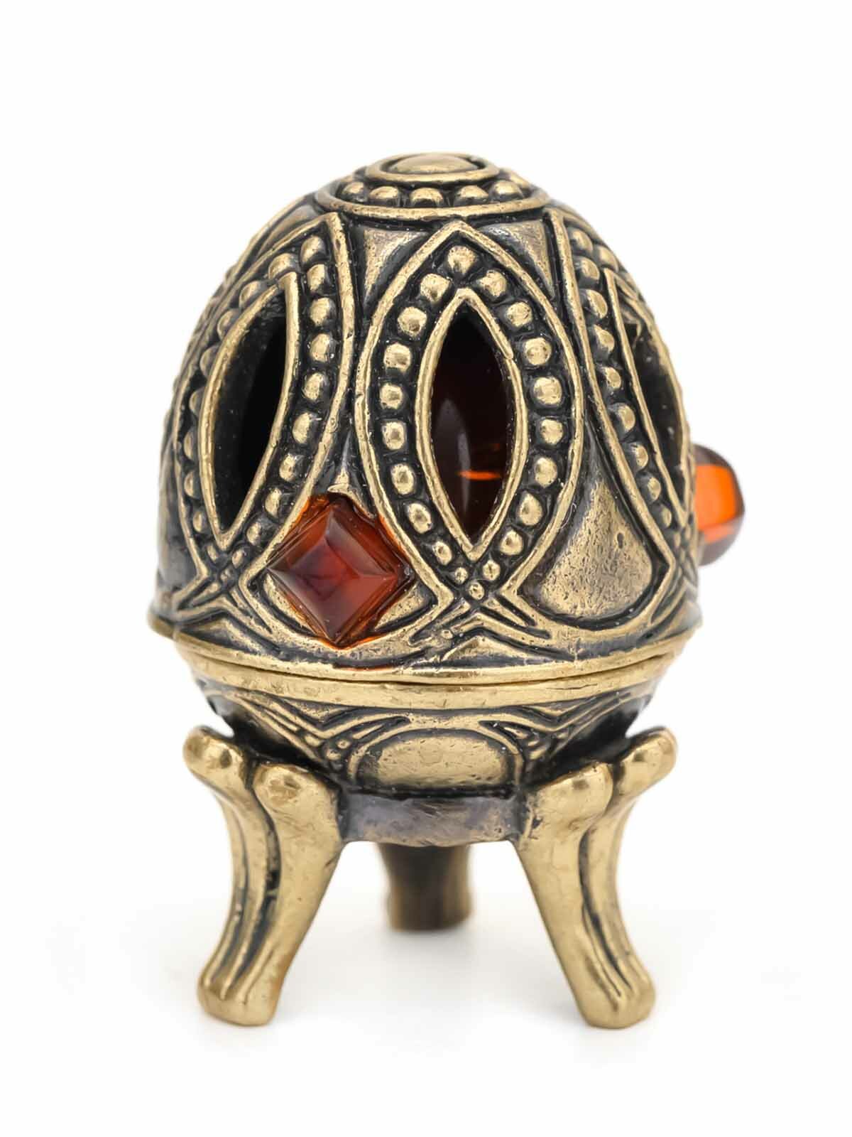 Сувенирная фигурка - Яйцо шкатулка, Балтийский Янтарь, 3,5 см