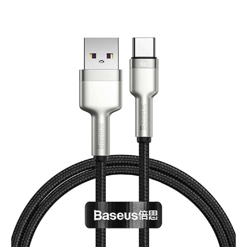 Кабель для зарядки Baseus Cafule Series Metal 66 Вт USB-A - Type-C, 2 м, черный