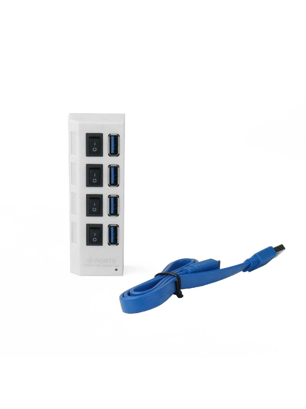 USB Hub 3.0 Splitter,1 to 4 Port USB Data Hub with Individual On/Off Switches and Lights for Laptop, PC, Computer