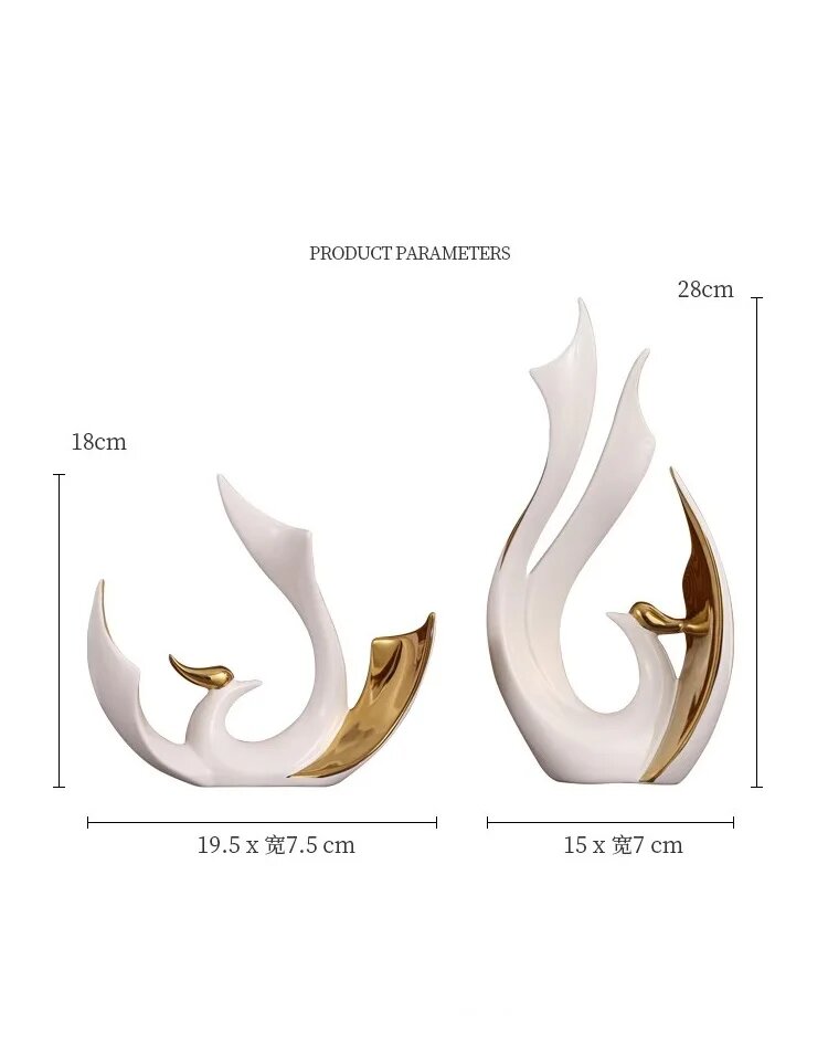 Набор из 2-х предметов, европейские высококачественные керамические художественные украшения Феникс, искусственный роскошный креативный дом, гостиная, телевизор, винный шкаф, Декор, G