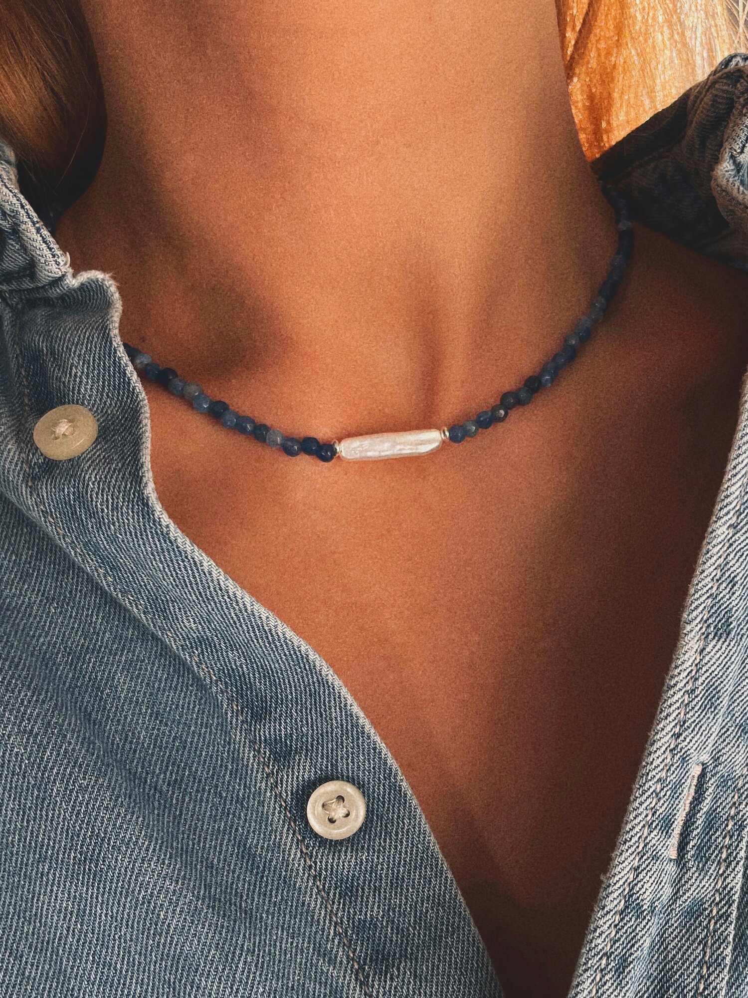 Чокер, агат, жемчуг барочный