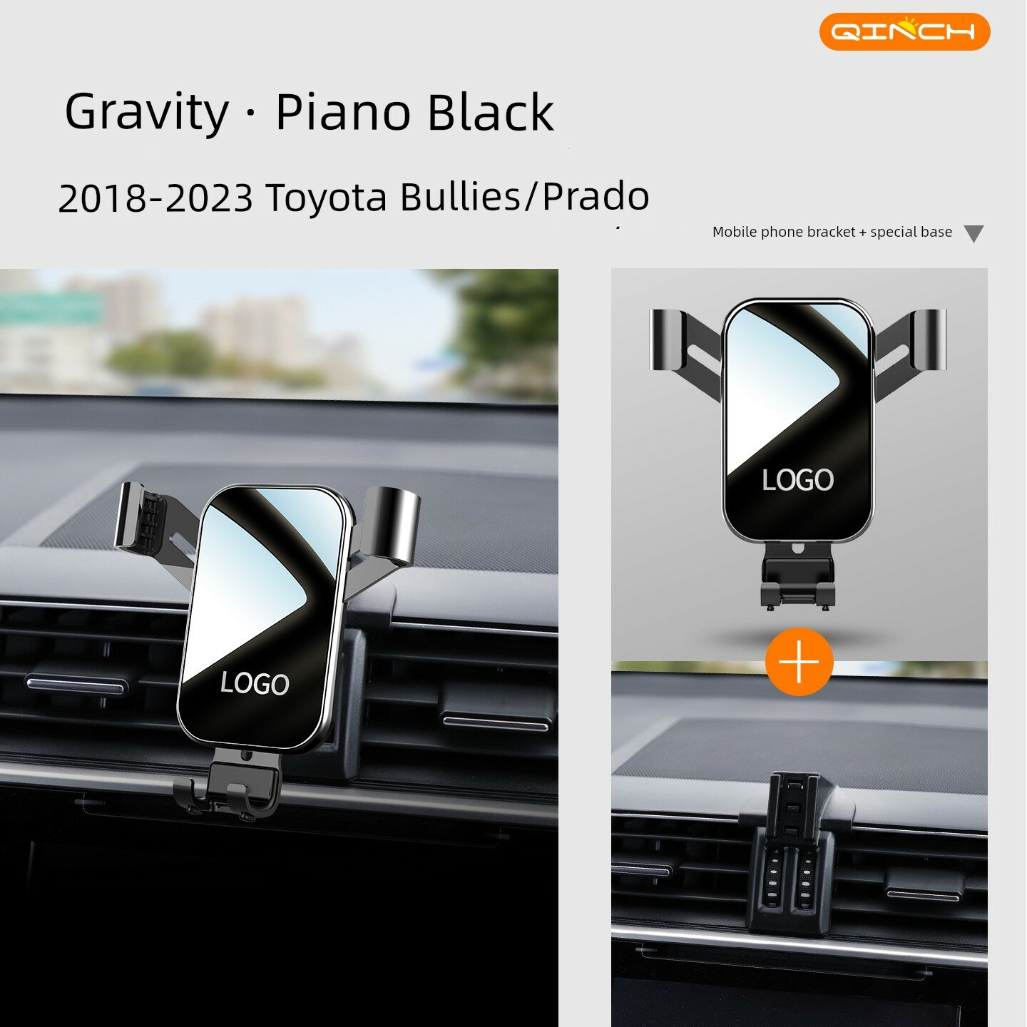 Магнитный держатель для Toyota Land Cruiser Prado 2018-2023, черный цвет, универсальный (модификация экрана