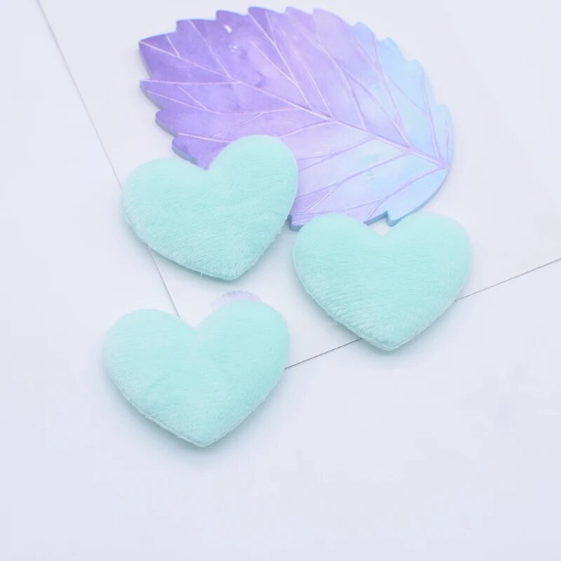 24 шт. сердечные аппликации из плюша Diy Super Paradise Green