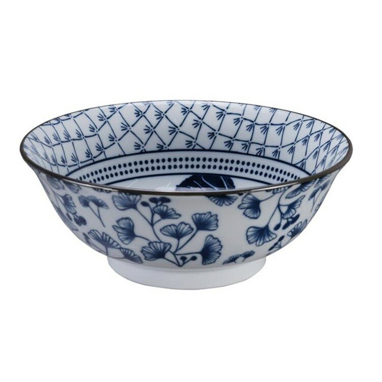 Чаша Flora 20 см, цвет голубой + белый, фарфор, Tokyo Design, Япония, TD16709