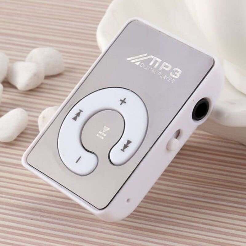 Mp3-плеер premium quality mirror clip usb digital media player для sd tf карт 1-8gb, белый