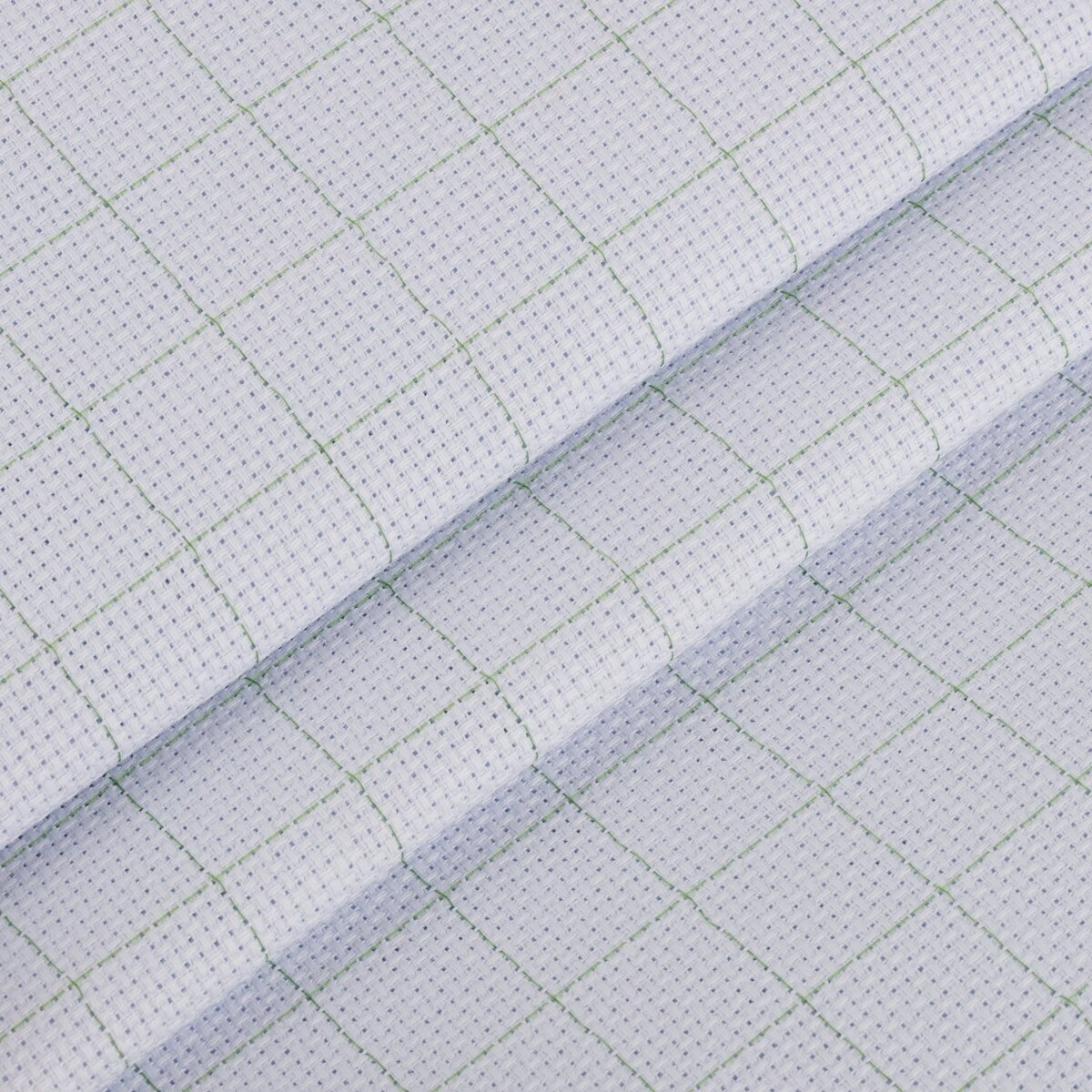 Gamma K04R-RL44 Aida №14 канва 92% хлопок, 8% терилен бледно-голубая в клетку 30 × 40 см ±2