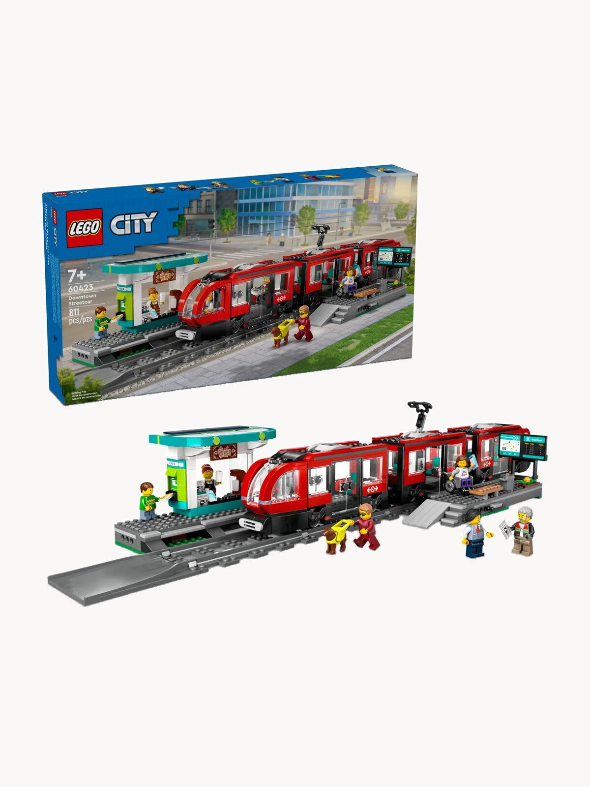 Конструктор LEGO City 60423 Трамвай и остановка в центре города, 811 дет.