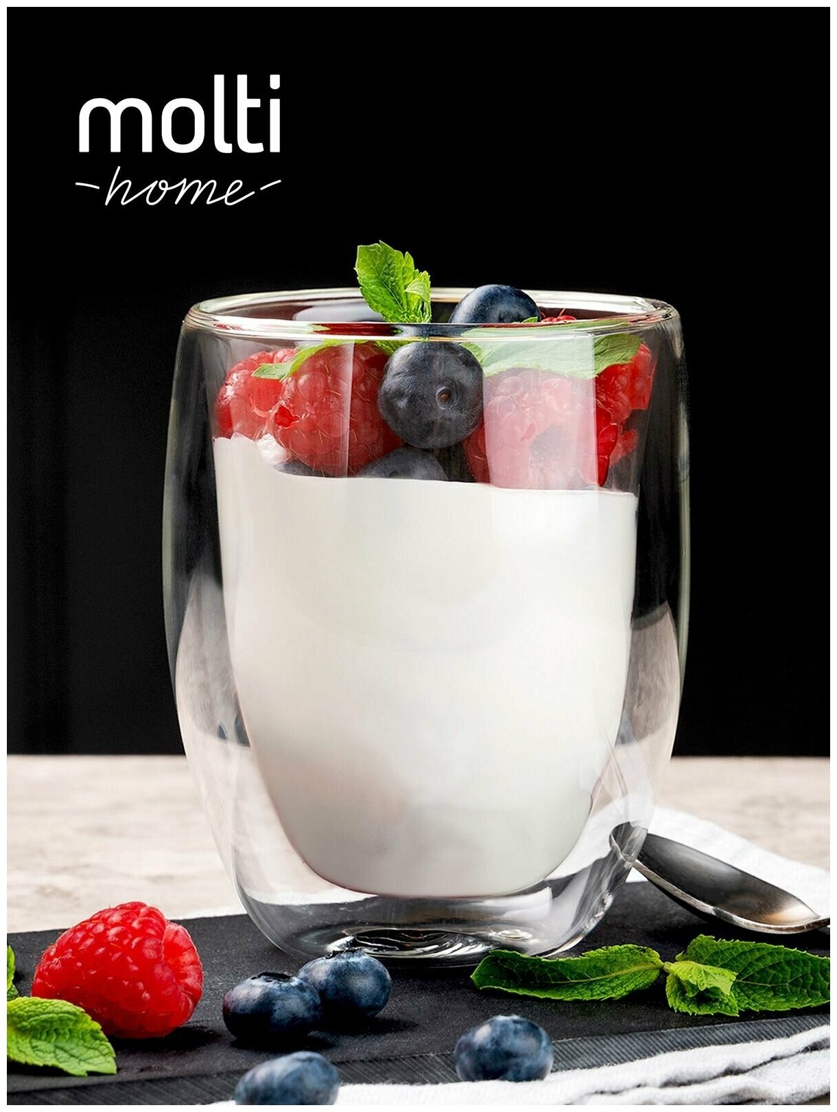 Стакан с двойными стенками стеклянный бокал для напитков Glass Big Bubble 350 мл подарок мужчине парню папе девушке женщине маме подруге