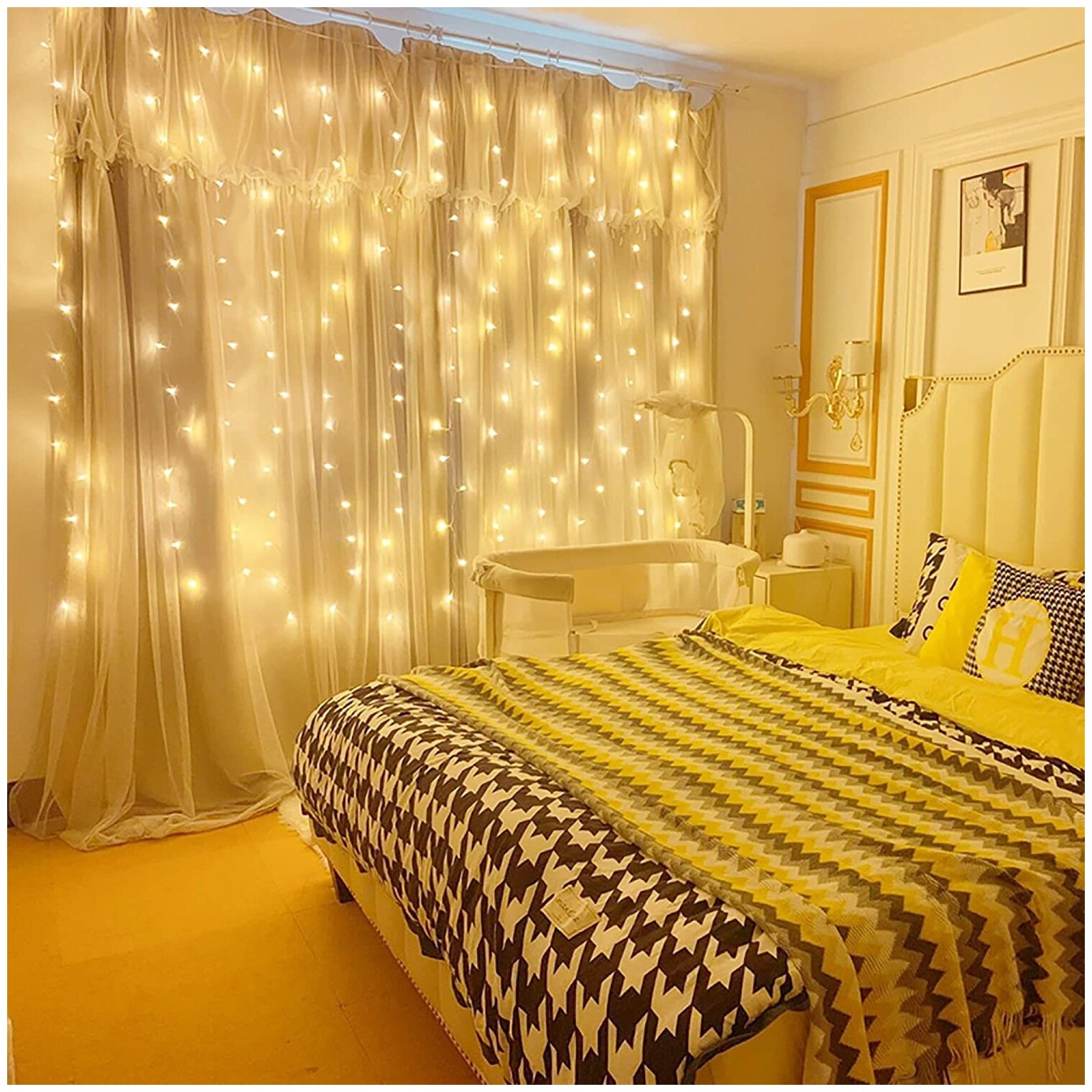 Гирлянда штора новогодняя 3х3, 3x2/занавес