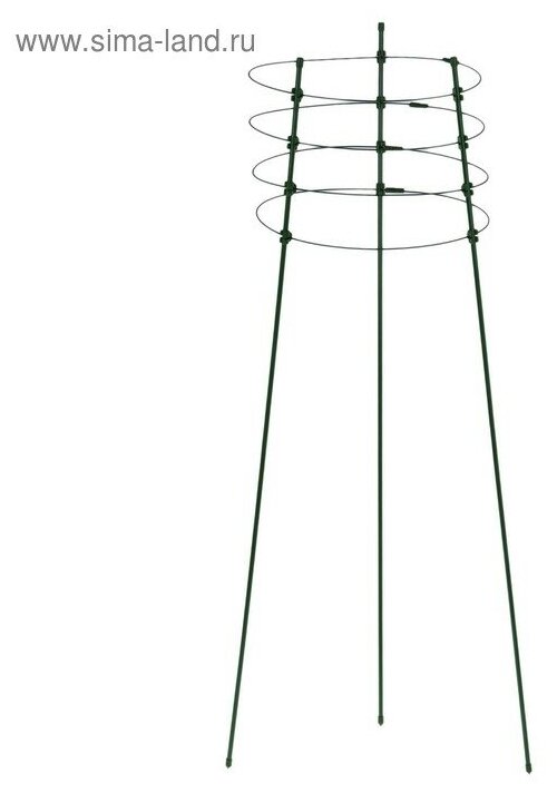 Кустодержатель, 4 кольца, d = 28 см, h = 120 см, металл, зелёный, Greengo, 1214856
