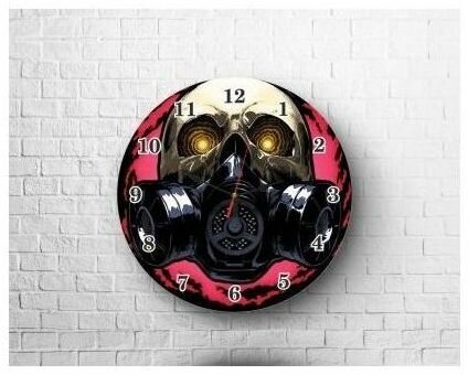 Часы настенные MIGOM круглой формы, диаметр 20 см, с принтом "Сталкер" - 2