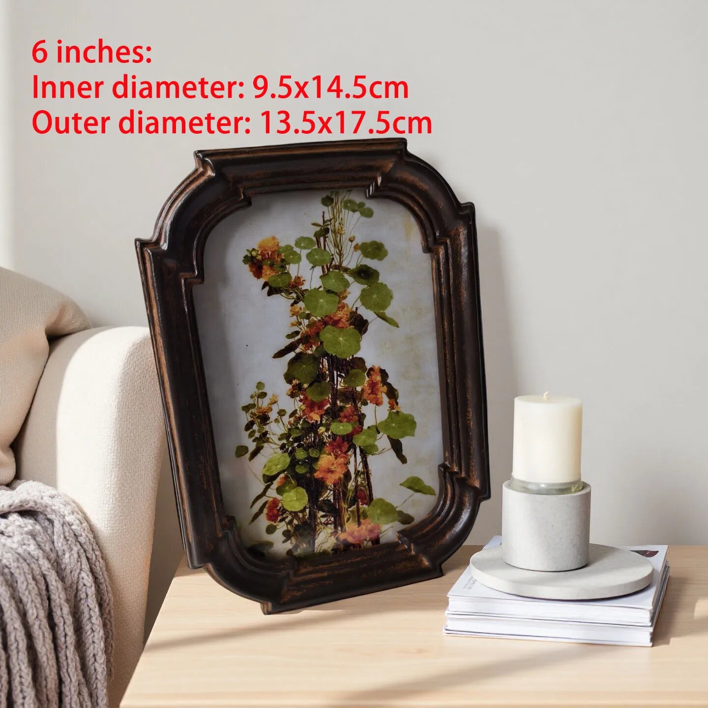 ANGDUO Винтажная фоторамка из смолы 6/8 дюймов 6inch 9.5x14.5cm-B
