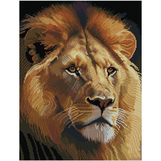 Алмазная мозаика Три Совы Царь зверей, 40х50 см