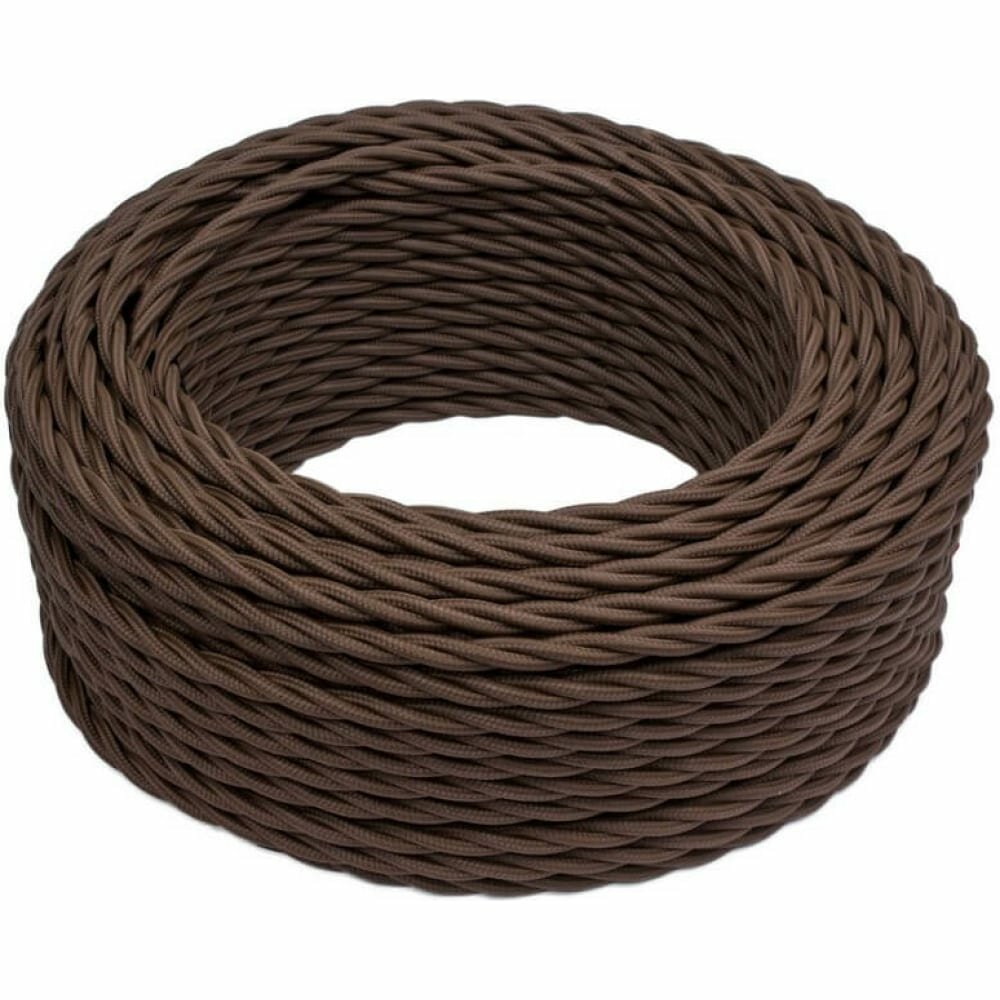 Провод с двумя жилами 10 метров, с сечением 2.5 мм², медный, ПВХ оболочка, коричневый матовый цвет, стандарт ГОСТ, надежное решение для электрических установок