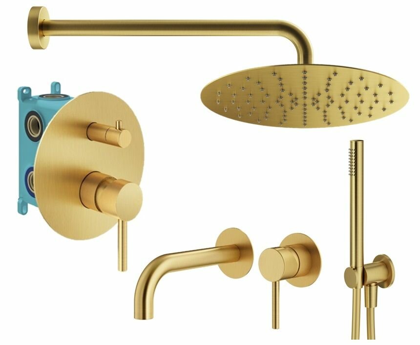 Комплект смесителей для душа Plumberia Selection KITXO18OB210, золото брашированное