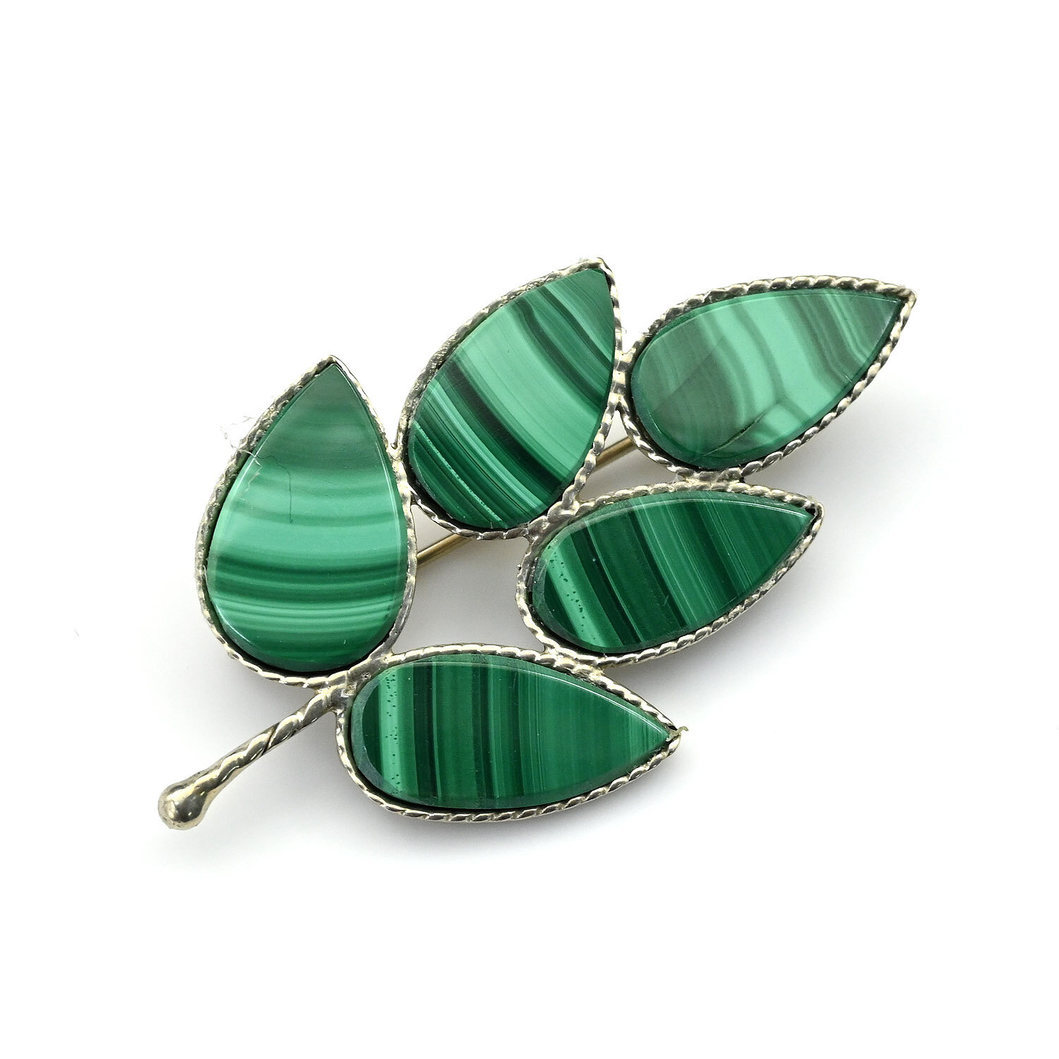 Брошь, малахит