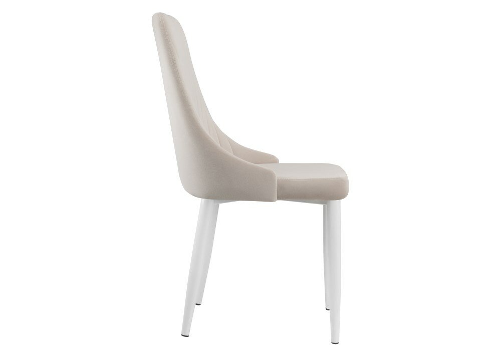 Стул на металлокаркасе Woodville Стул на металлокаркасе Kora white / beige - комплект из 4 шт — фото 1