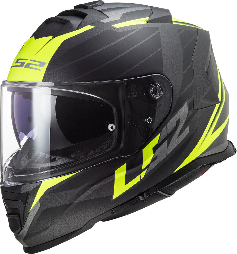 Мотошлем FF800 STORM NERVE LS2 (матовый черно-желтый, 2XL)