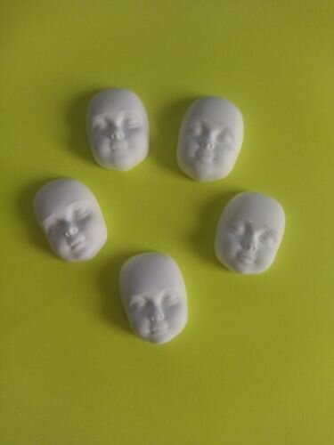 Набор лиц - 5 шт. для ватной игрушки и куклы, малыш, ребенок, мальчик, девочка