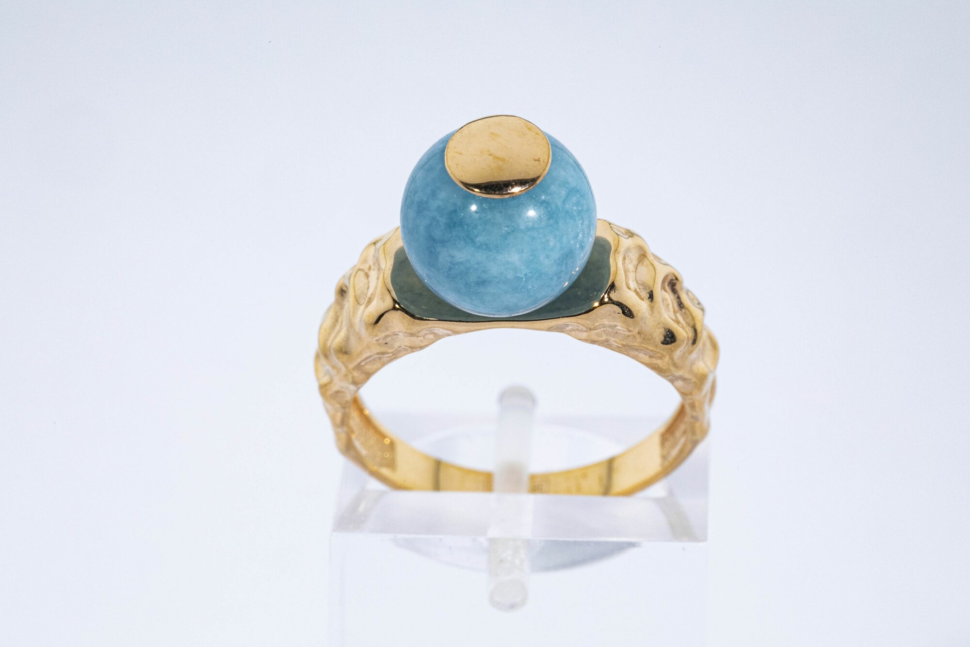 Кольцо тонкое, серебро, 925 проба, аквамарин