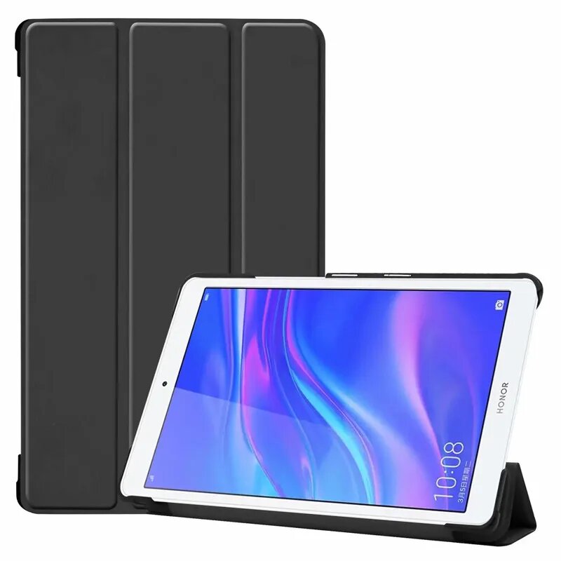 Черный кожаный чехол для Huawei MediaPad M5 Lite 8"