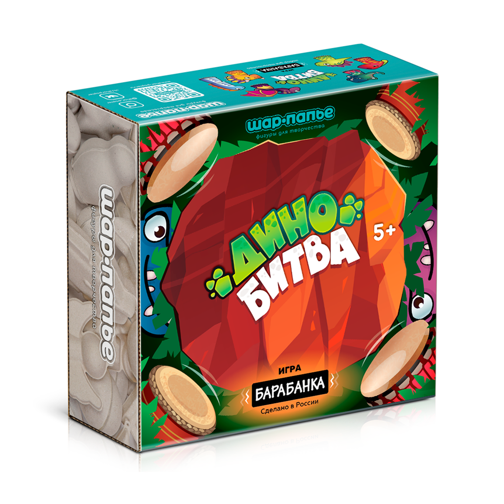Игра настольная шар-папье Барабанка Дино Битва