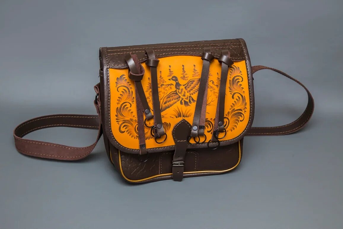 Ягдташ-универсал №11 (Размеры 30*26*8 см из натуральной кожи)