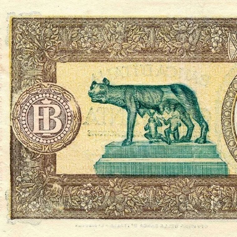 50 лир 1943 Банк Италии, сувенирная копия, банкноты и купюры редкие коллекционные