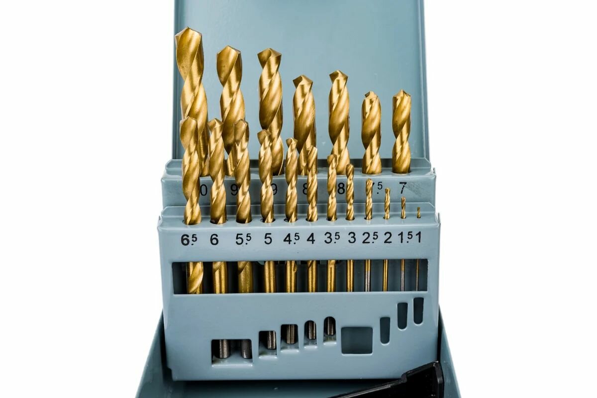 Набор сверл по металлу НС21И (19 шт; от 1 до 10 мм, шаг 0.5 мм; Р6М5 TiN)