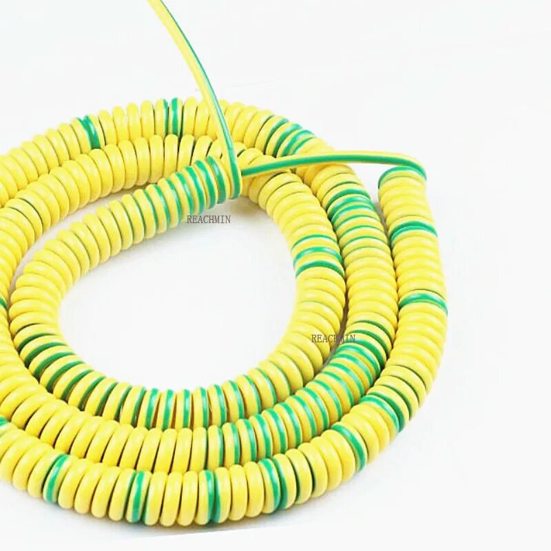 Пружинный провод из меди 18AWG-8AWG желто-зеленый 1-3 м 18AWG, Stretch 3 meters