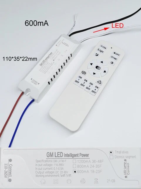 Интеллектуальный LED трансформатор GM 600mA 110-265V