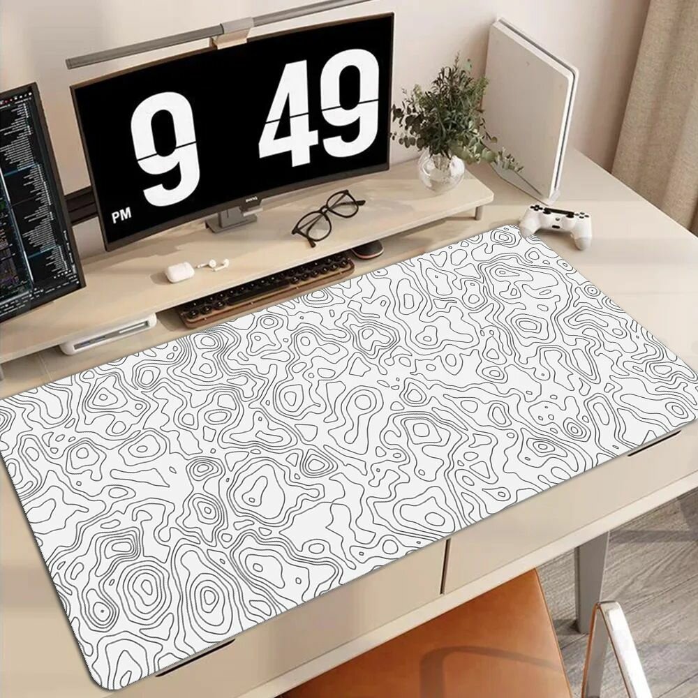 Коврик для мыши Gaming Mouse Pad XXXL черно-белая линия 400x900x3мм