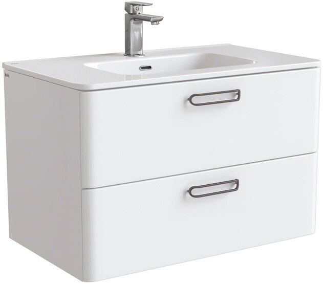 Тумба с раковиной Iddis Brick 80 подвесная белая