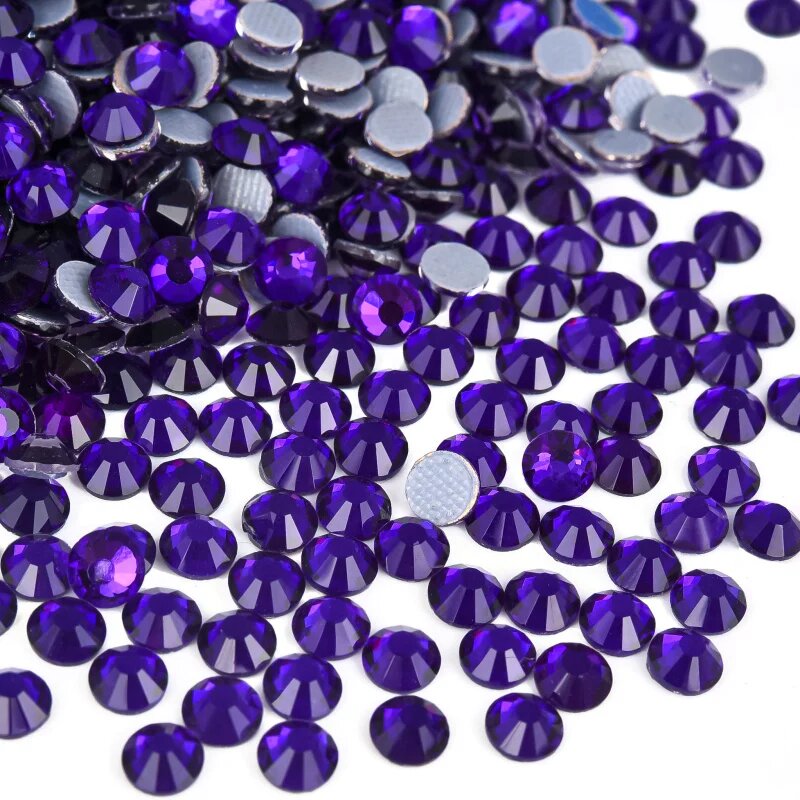 Bobohoo Стразы горячей фиксации стекло SS6-SS30 Фиолетовый, SS16-1440pcs, P284 Heliotrope
