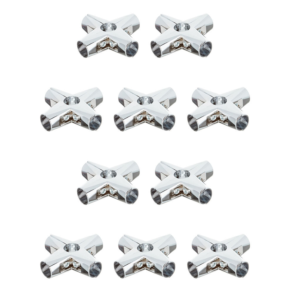 Соединитель крестообразный для шести/пяти труб к системе Joker d25 мм усиленный хром (10 шт.)