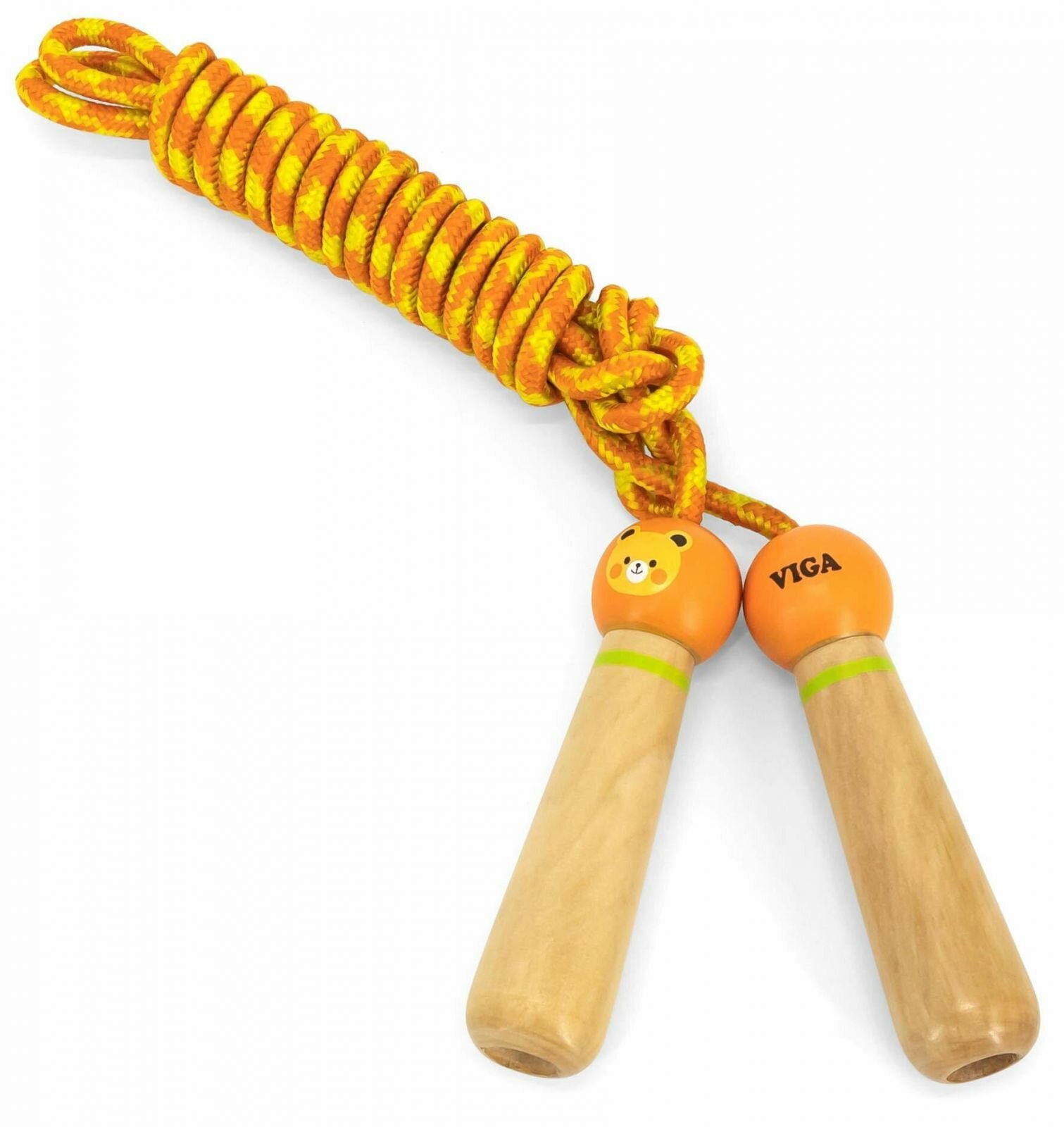 Скакалка VIGA "Мишка", 2,5 м желто-оранжевая, в пакете