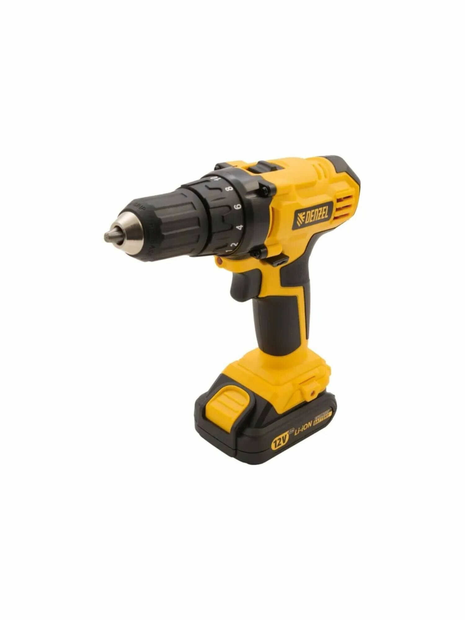 Дрель-шуруповерт акк. Denzel CDL-IB-12-02, Li-Ion, 12 В, 1,5 Ач, 2 акк, арт. 26111