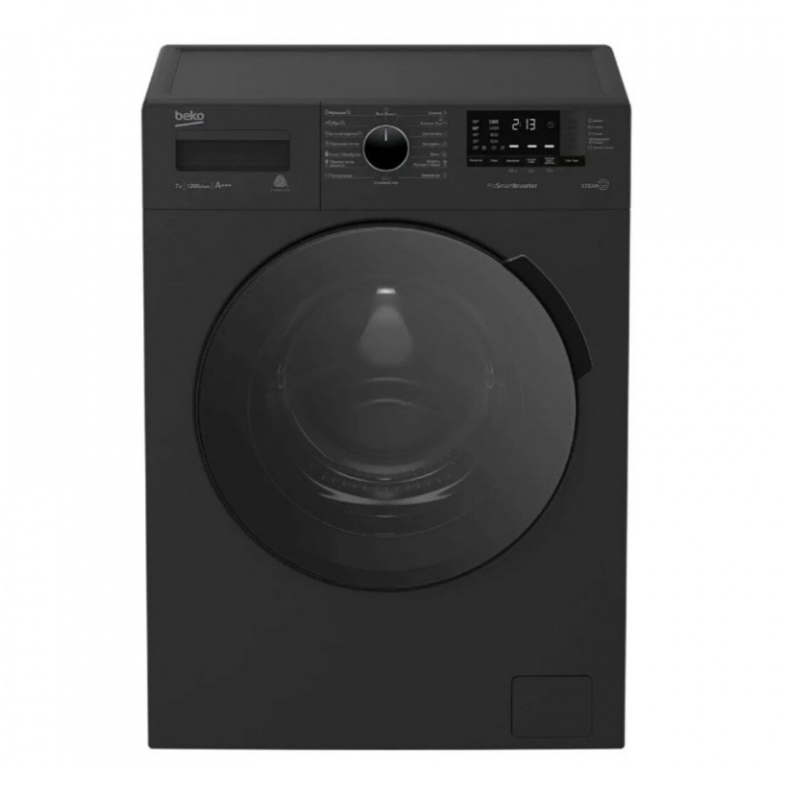 Стиральная машина Beko WSPE7612A anthracite, фронтальная загрузка 7 кг