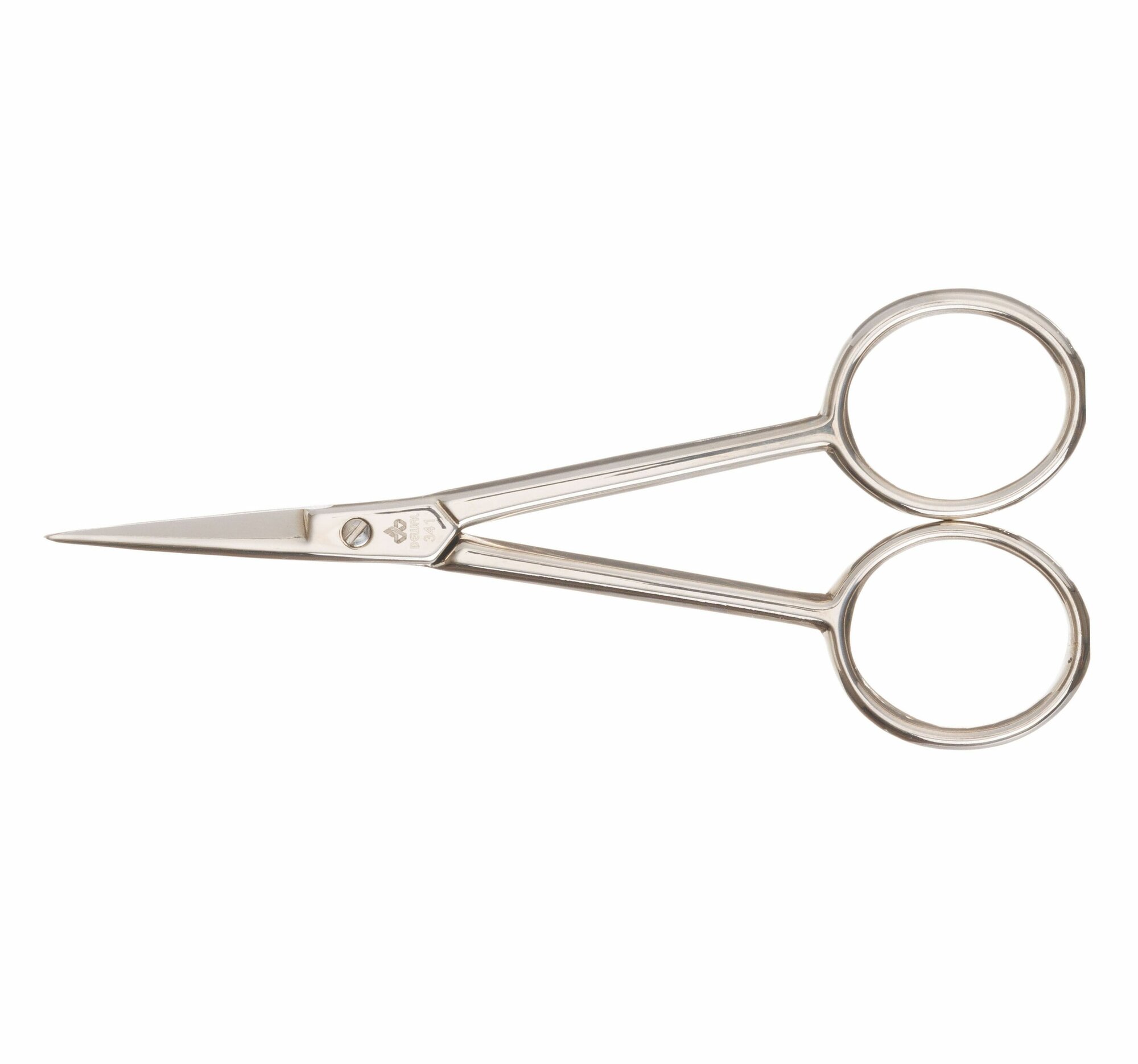 Ножницы парикмахерские профессиональные для бороды и усов DEWAL Pro серия BARBER STYLE, 10 см, прямые, углеродистая сталь, никелированное покрытие, серебристые