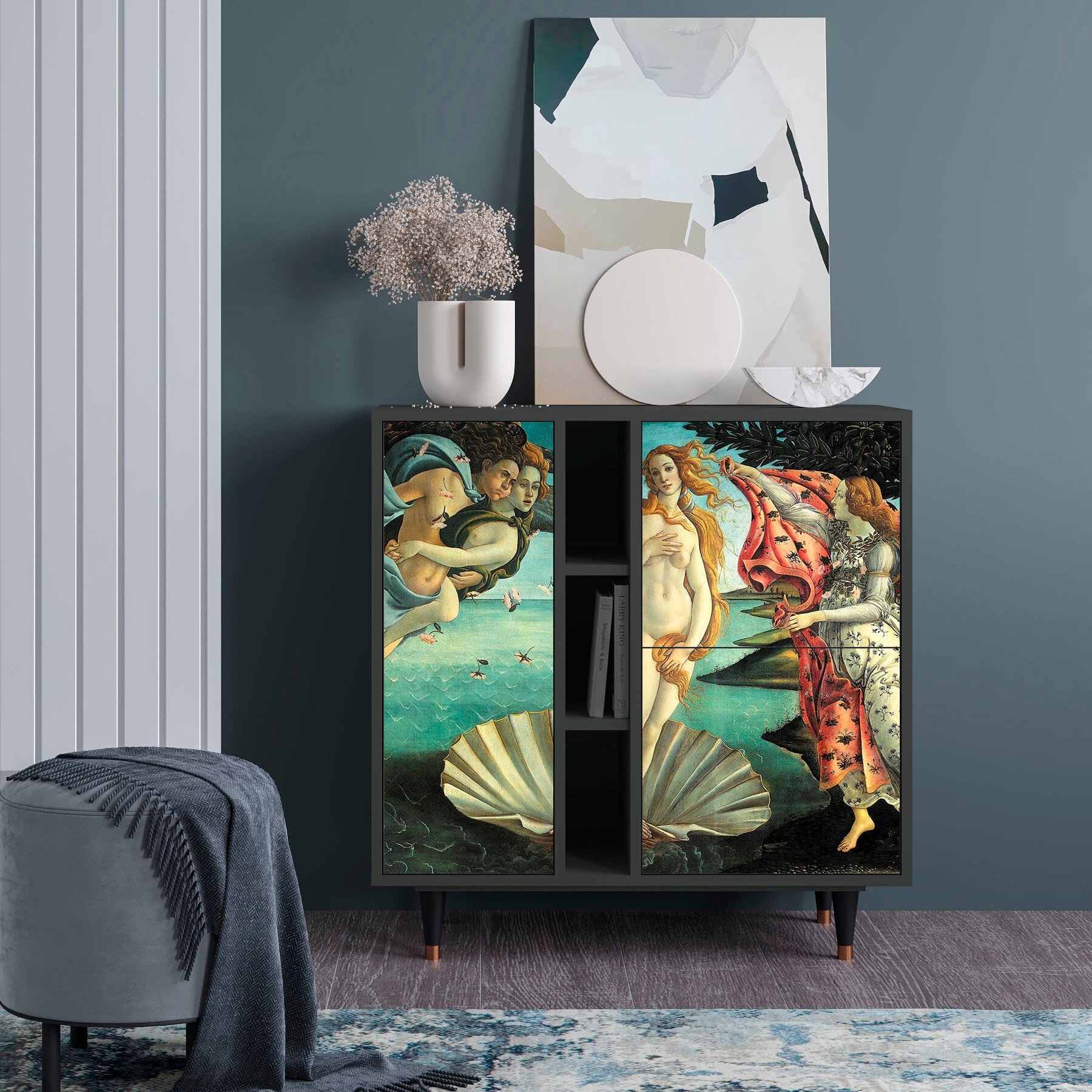 Комод - STORYZ - BS5 The Birth of Venus by Botticelli, Размер - 94 x 96 x 41 см, Цвет корпуса - , Антрацит