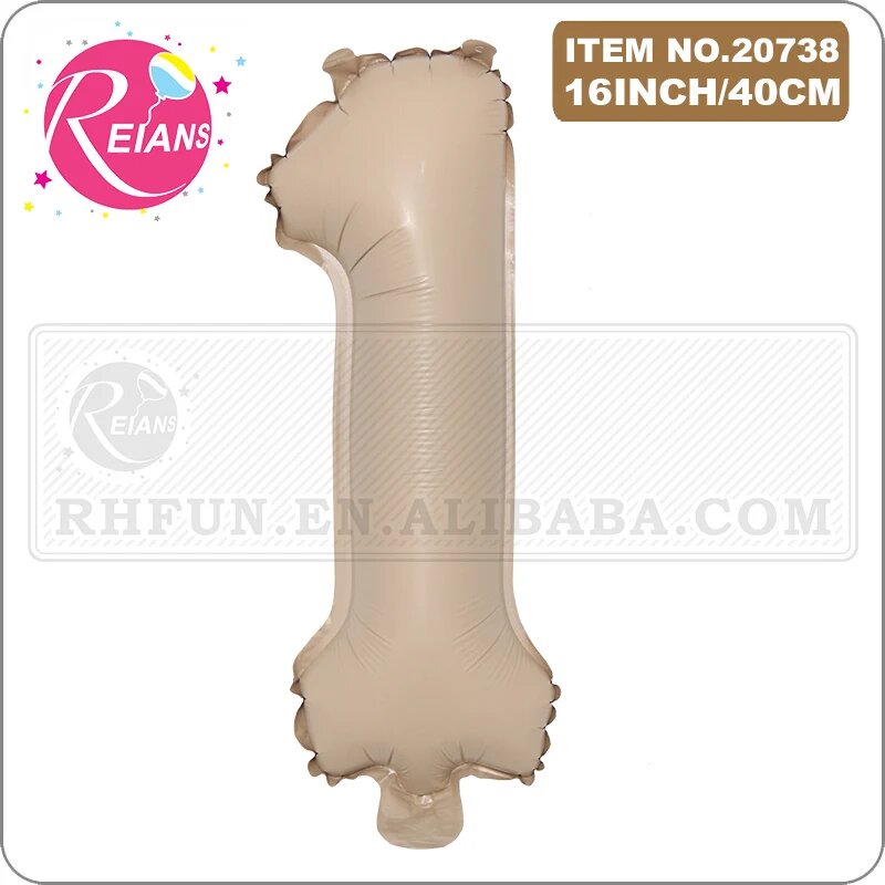 Карамельный фольгированный шар 16 дюймов с буквами и цифрами 20738 16IN Caramel 1, 1 Piece