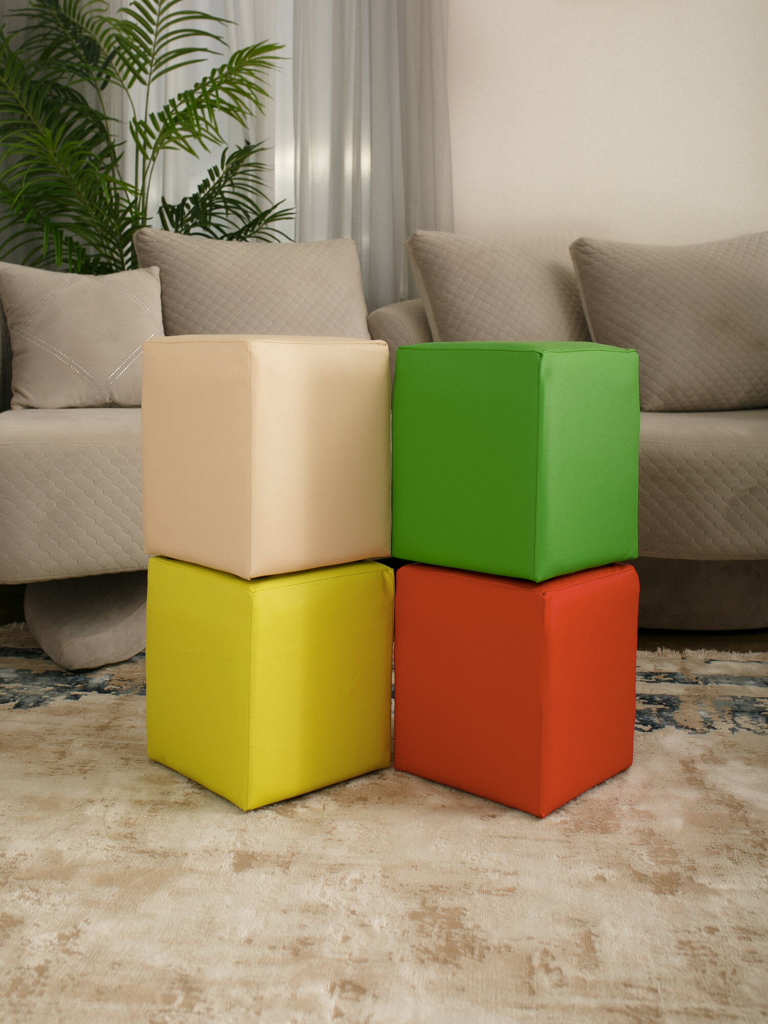 Пуфик детский "Драголит" Набор из 4 штук, искусственная кожа