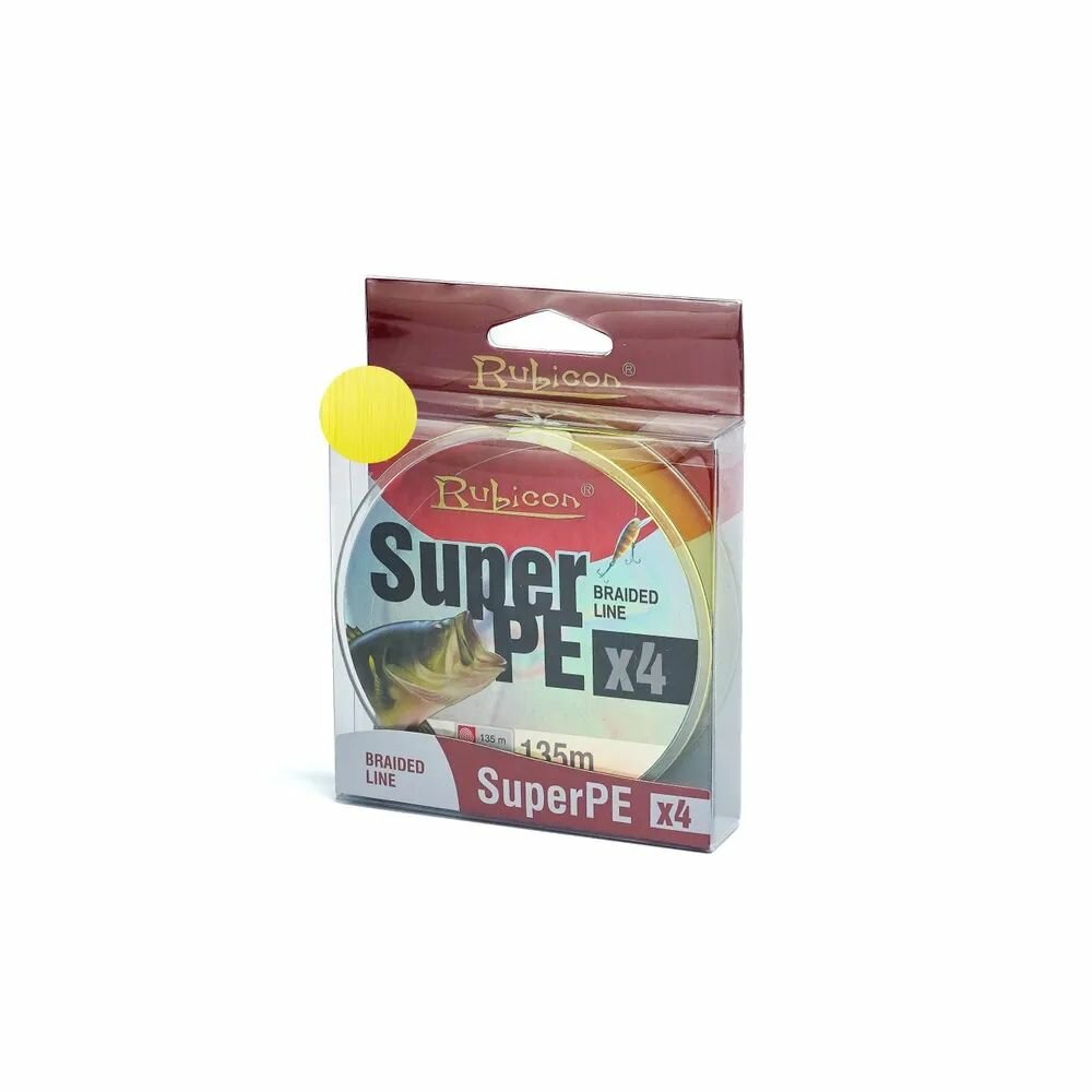 Плетеный шнур RUBICON Super PE 4x 135м, 0,10мм, жёлтый