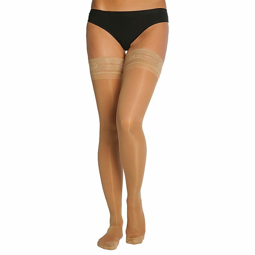 Компрессионные чулки ажурные 202, 0 класс компрессии, черный, размер XL