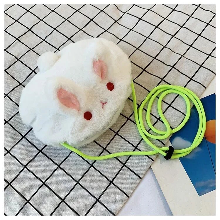 Мультфильм плюшевые кроличьи мессенджер сумки детские животные мешка кроссбак, white, SKU01075