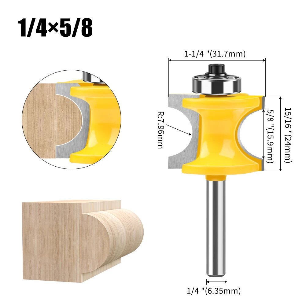 Фреза JGZUI полукруглая 6 мм 6.35X15.9mm