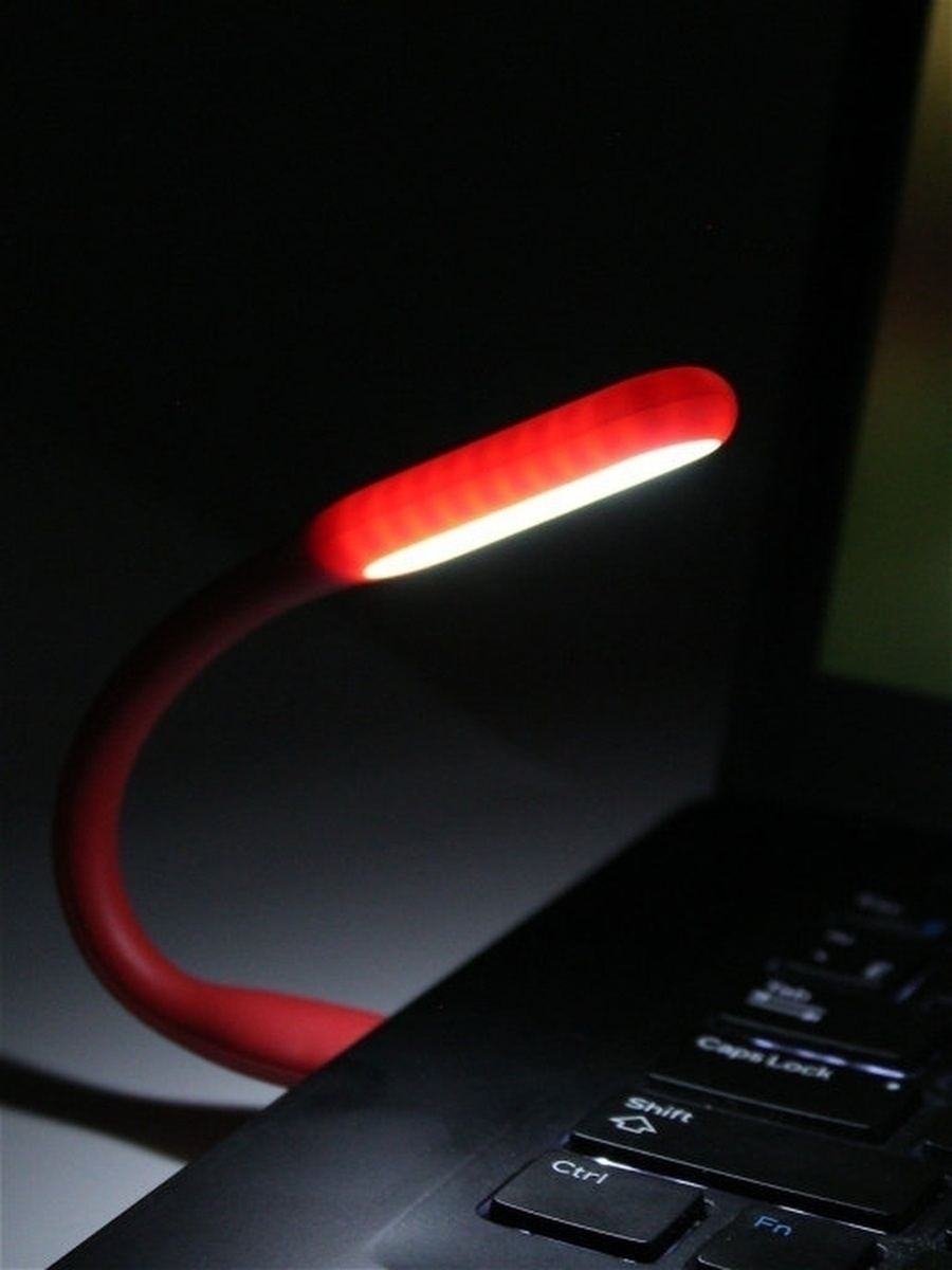 Светильник для ноутбука красный, USB-подсветка клавиатуры, 6 LED, длина 16 см