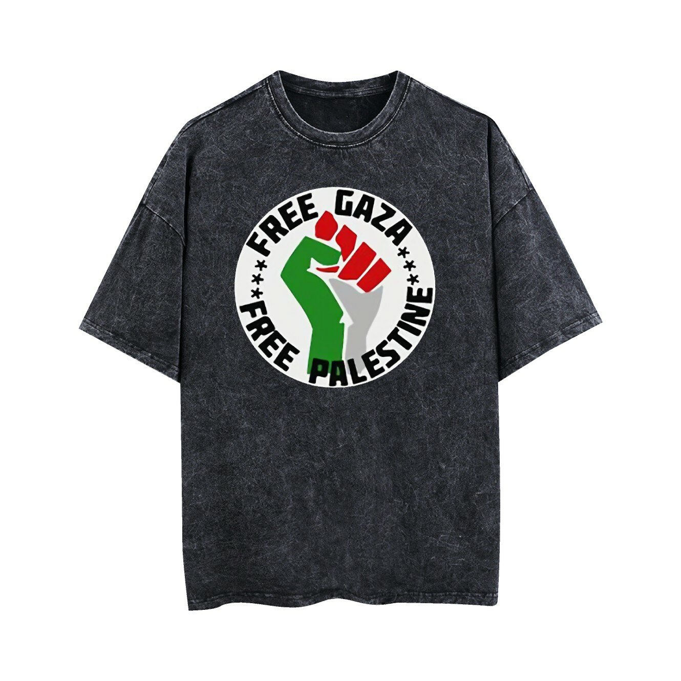 Ретро-футболка Free Gaza - Free Palestine & Anti-War Черный ретро-костюм с коротким рукавом