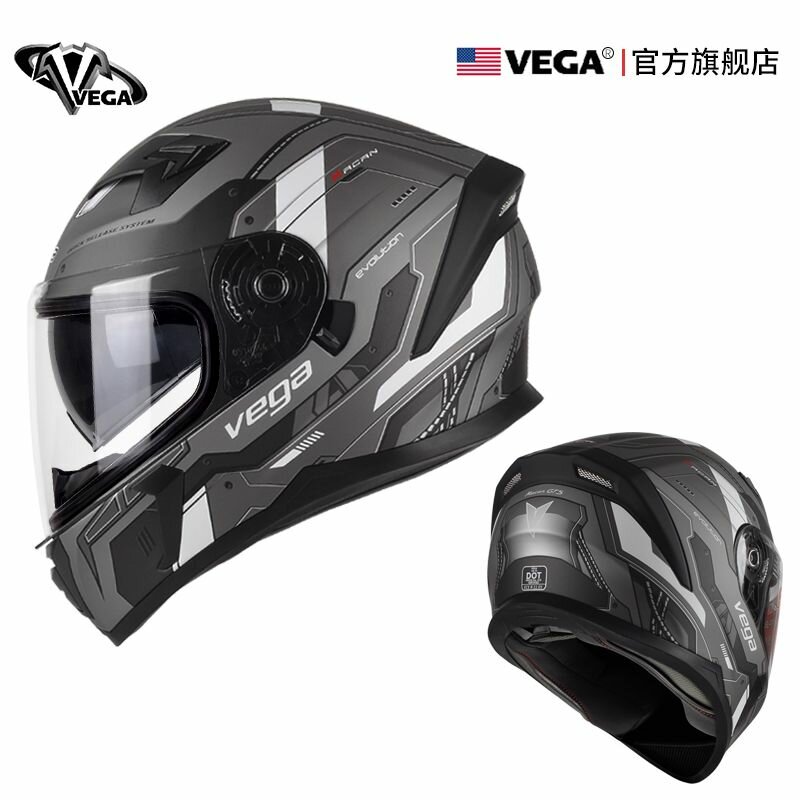 VEGA Мотоциклетный шлем , полнолицевой мотоциклетный шлем Bluetooth ECE, противотуманный, для всех сезонов