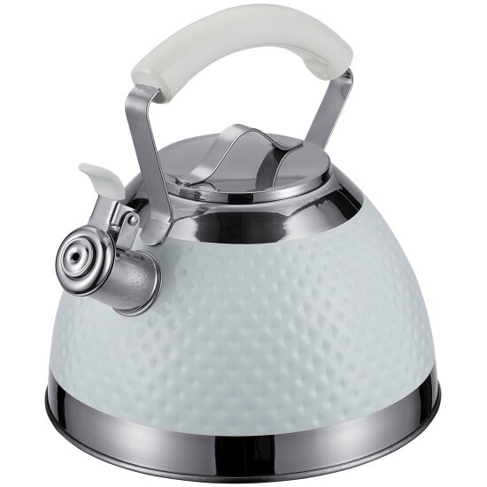 Чайник Regent Inox Linea TEA 3 л, со свистком, нерж. сталь, белый (78-003)